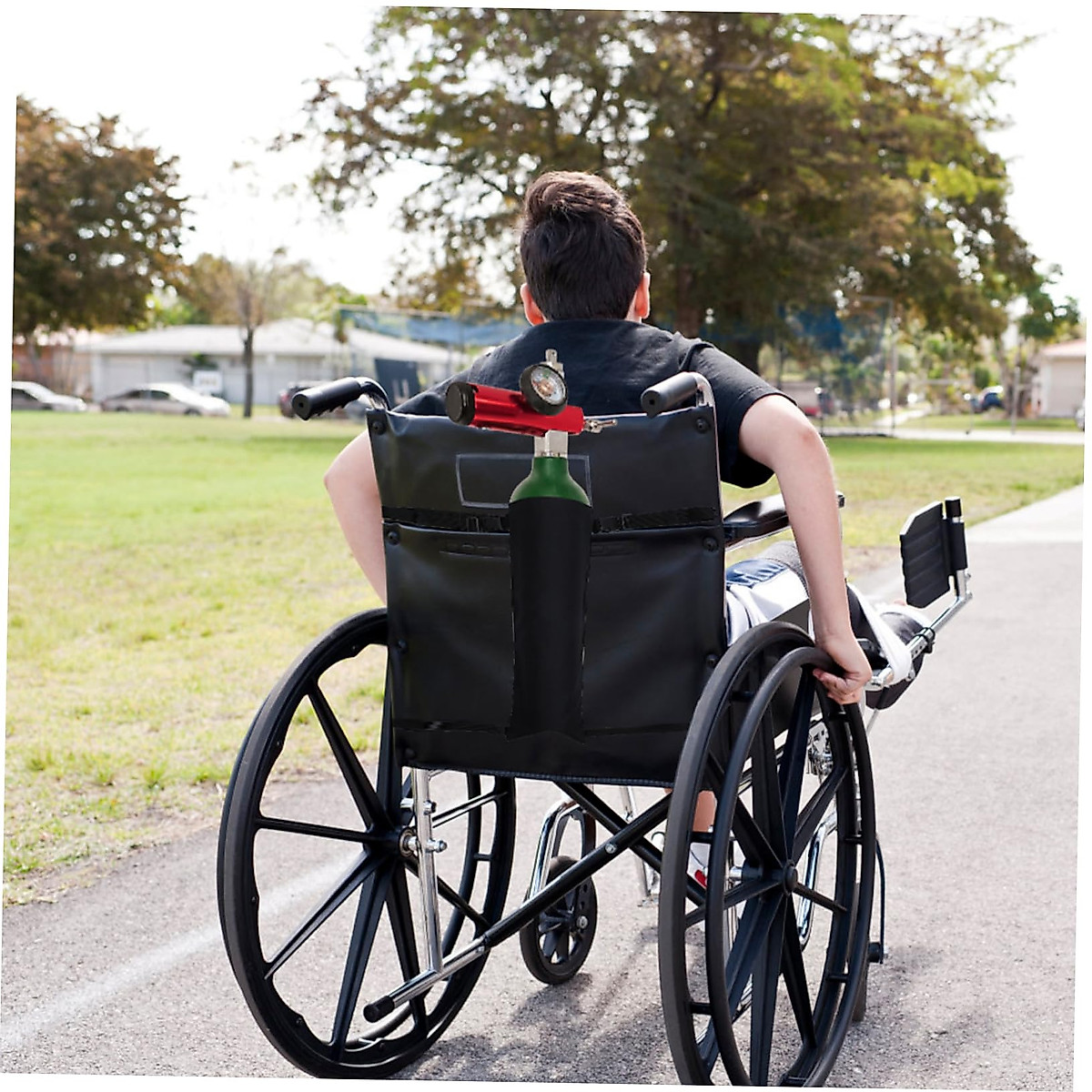 ERINGOGO 3 Pcs Oxygen Cylinder Buggy Bag Cloth Wheelchair Oxygen Cylinder Storage Pouch Walker Oxygen Tank Holder Mesh Backpack Portable Oxygen Bag Adjustable 600d Oxford Cloth Side Bag