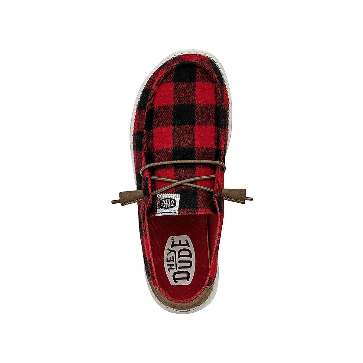 Hey Dude Wendy Buffalo Plaid Red/Black Size 5 | Women’s Shoes | Women’s Slip-on Loafers | Comfortable & Light-Weight