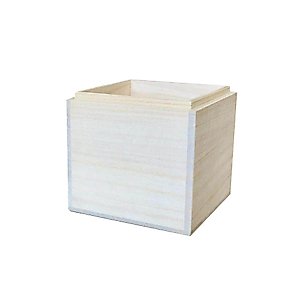 増田桐箱店 Storage Case Paulownia Box, W106mm、D106mm、H112mm, Beige