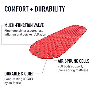 Sea to Summit Ultralight Insulated Backpacking Sleeping Pad, Women's Large (72 x 25 x 2 inches)