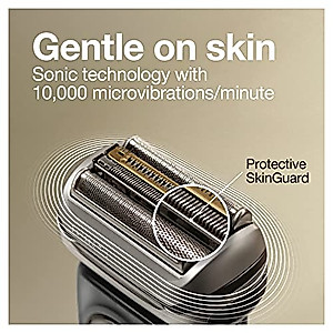 Braun Electric Razor for Men, Series 9 Pro 9465cc Wet & Dry Electric Foil Shaver with ProLift Beard Trimmer, Cleaning & Charging SmartCare Center, Noble Metal