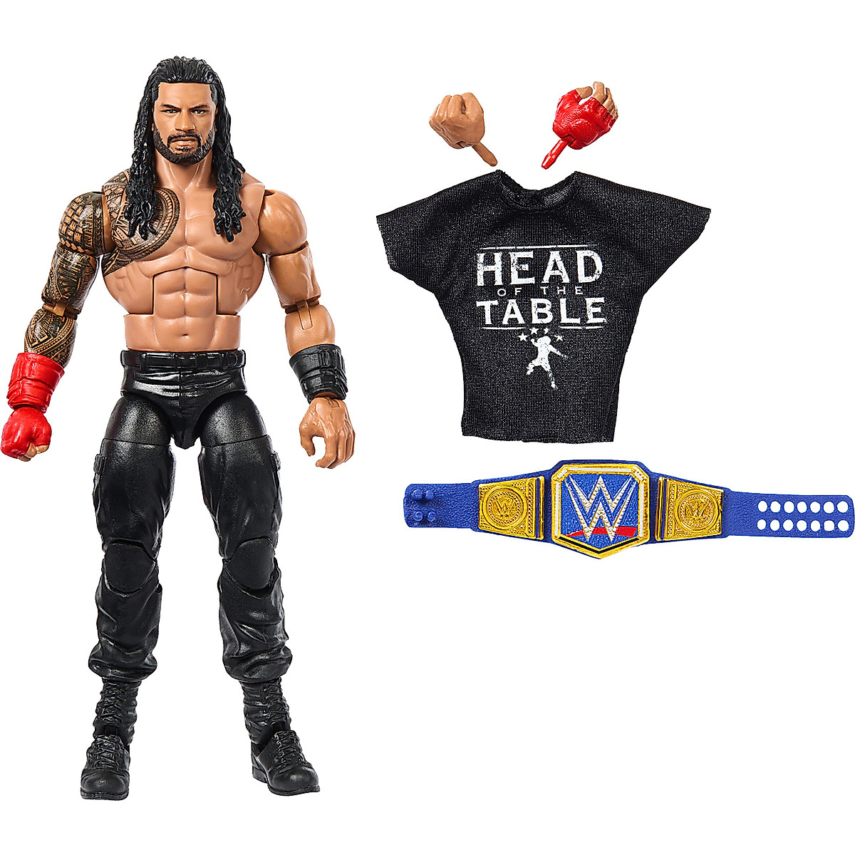 Mattel WWE Elite Collection Top Picks Action Figure & Accessories Set, Roman Reigns 6-inch Collectible with Articulation & Interchangeable Parts