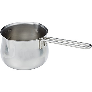TIKUSAN Saucepan, Stainless Steel Milk Pan Made in Japan, Butter Warmer Measuring Pan Sauce with Heatproof Handle, Chocolate Melting Cheese Baking Pot for Stove Top (0.8 Quart)