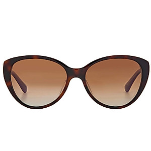 Kate Spade New York Women's Visalia/G/S Polarized Cat Eye Sunglasses, Havana, 55mm, 16mm
