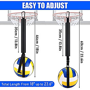 TOBWOLF Volleyball Spike Trainer, Volleyball Spike Training System for Basketball Hoop, Volleyball Equipment Training Aid Improves Serving, Jumping, Arm Swing Mechanics and Spiking Power