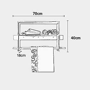 PIBM Stylish Simplicity Shelf Wall Mounted Floating Rack Shelves Solid Wood Storage Multifunctional Bedroom Living Room Coat Rack,Creative,9 Sizes Avaliable, 70x40x18cm