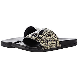 adidas Women's Adilette Comfort Slides Sandal, Core Black/Core Black/Wonder White, 6