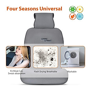 Sojoy Universal Car Seat Cushion for Four Season Car Seat Cover for Front of 2 Seats (Gray)
