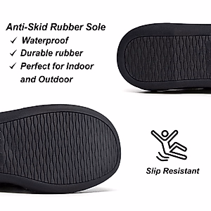 Mens Memory Foam Slippers, House Slippers for Men, Comfort House Shoes, Breathable Cotton-blend Texture Warm Soft Coral Fleece Lining Men's Slippers Indoor Outdoor