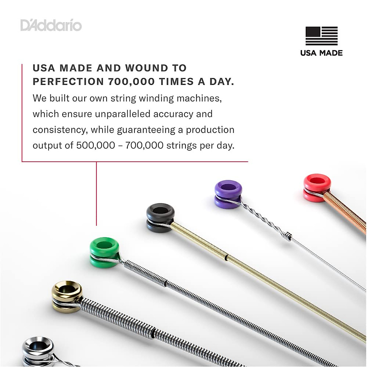 D'Addario XL ProSteels Bass Guitar Strings - EPS165 - Long Scale - Regular Light Top/Medium Bottom, 45-105