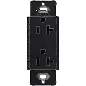 Lutron SCR-20-MN Satin Colors 20-Amp Receptacle, Midnight