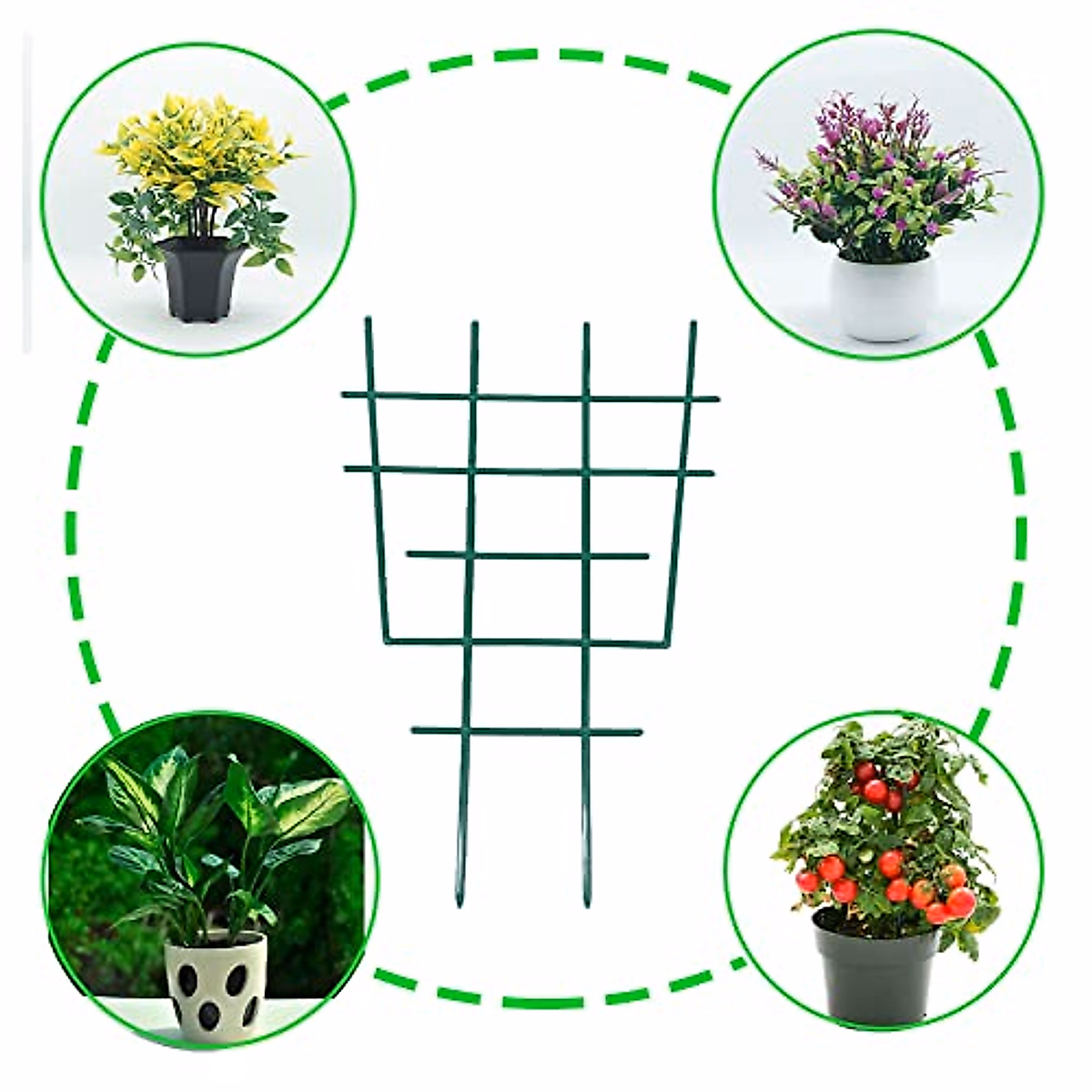 6-Piece Pack Trellis for Potted Plants, Small Garden Trellis for Climbing Plants Outdoor, Plastic Trellis for Potted Plants Indoor, DIY Climbing Trellis Houseplant Supports 12 X 6.5 inches…