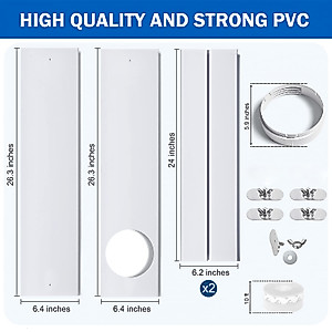 YoleShy Portable Air Conditioner Sliding Door Kit 26 inches - 90 inches Adjustable AC Sliding Door Vent Kit, Extra Long Portable AC Window Kit, for 5.9 inches Exhaust Hose