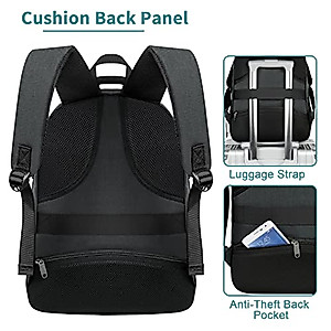 BlondBenjo Travel Backpack, Extra Large 50L Laptop Backpacks for Men Women, Water Resistant Backpack Airline Approved Business Work Bag with USB Charging Port Fits 17.7 Inch Computer, Black