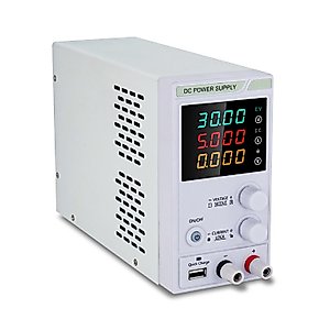 Luckyrao DC Power Supply Adjustable Variable Regulated Power Supply, High Precision Digital Switching Power Supply, with USB Charging Interface， with Encoder knob Adjustment (30V5A)