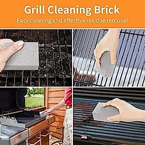 Heavy Duty Grill Cleaning Brick/Grill Stone Cleaning Block/Reusable Pumice Stone Cleaner Tool Cleans Flat Top Grills or Griddles Effectively