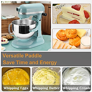 Flat Beater for KitchenAid 5-6 Quart Bowl-Lift Stand Mixer, Stainless Steel Paddle Attachments Fits for Kitchenaid Professional 5 Plus and 600 Seris Mixer, Mixing Accessories, Dishwasher Safe