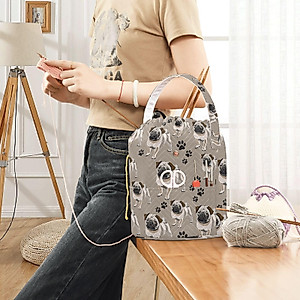 Pug Puppy Crochet Bag Yarn Storage Bag Portable Crochet Storage Bag Knitting Bags for Women Mom Crochet Knitting Accessories Suppliers