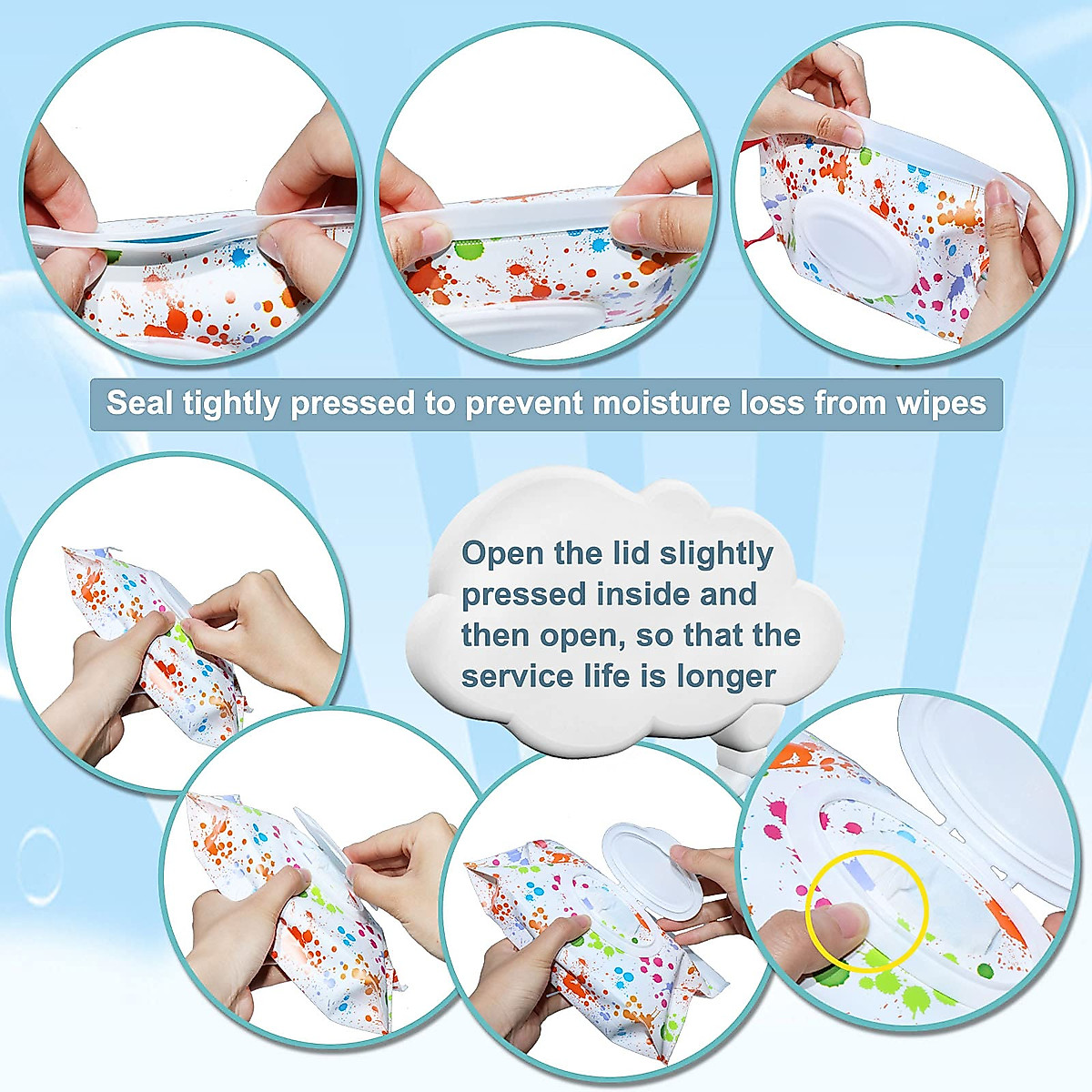 4 Pack Baby Refillable Wet Wipe Dispenser, Reusable Wipe Holder Wipes Pouch Container, Portable Travel Wipes Holders & Case, Eco Friendly and Lightweight Wipes Pouch