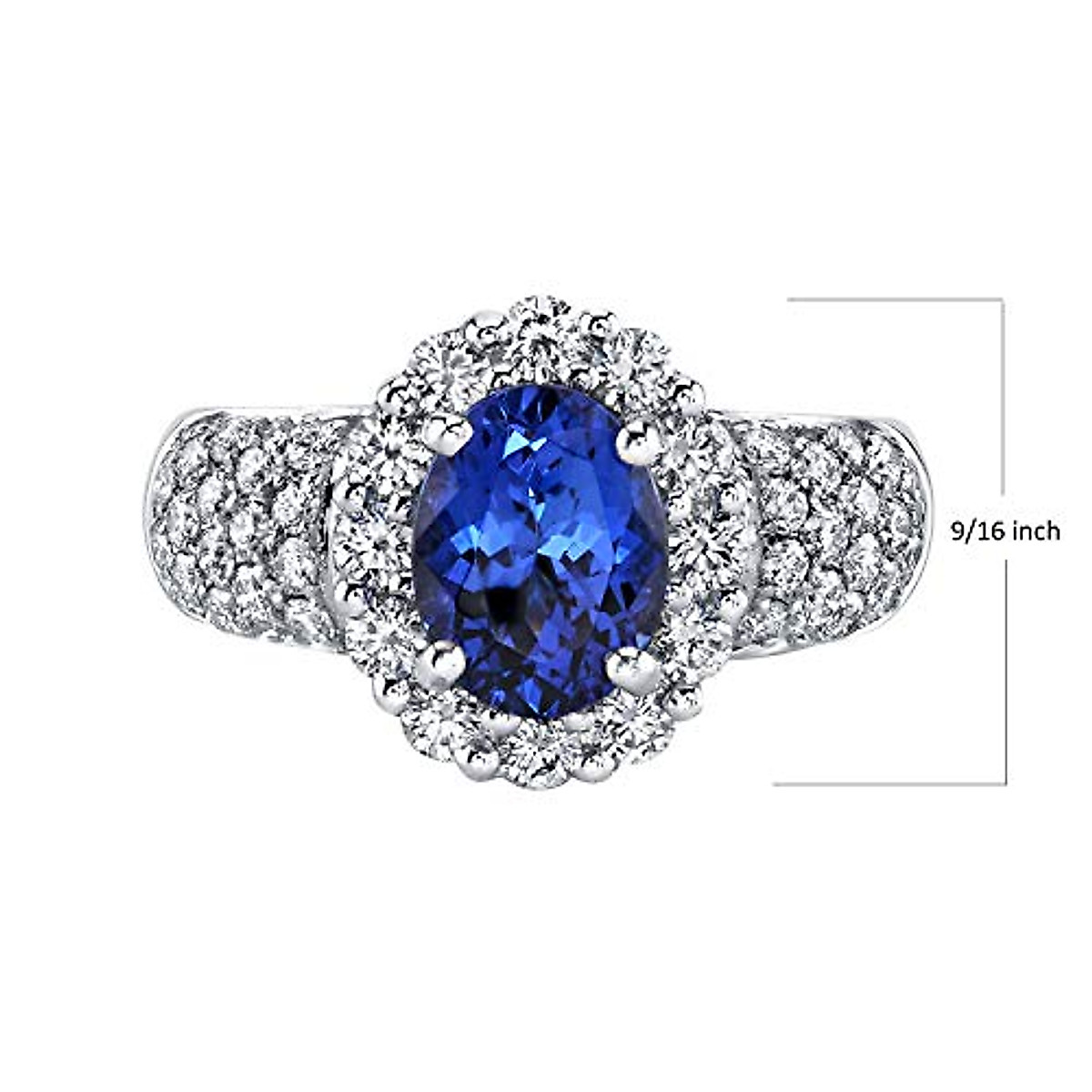 TVON - 1.77Cts Oval Natural Tanzanite GemStone and Diamond - Vintage Ring for Women in 14K Rose Gold Prong Setting, 8.5