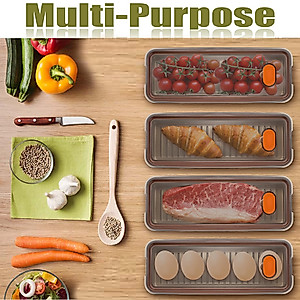 JUXYES Bacon Storage Container for Refrigerator, Stainless Steel Bacon Storage Box for Fridge with Transparent Lid, Airtight Bacon Storage Keeper, Deli Meat Saver Cuts Food Storage Organizer