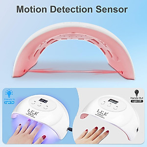 LKE UV LED Nail Lamp UV Light for Gel Nails 72W Nail Dryer Professional UV Nail Light Gel Nail Polish Fast Curing Lamp 3 Timer Auto Sensor Salon Home Manicure Tools