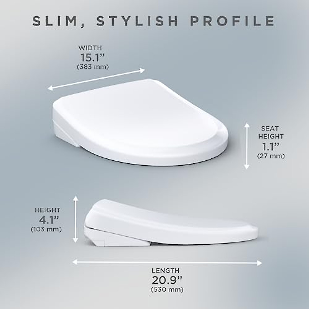 TOTO SW4734AT40#01 WASHLET+ Electronic Bidet Toilet Seat, Elongated, Cotton White