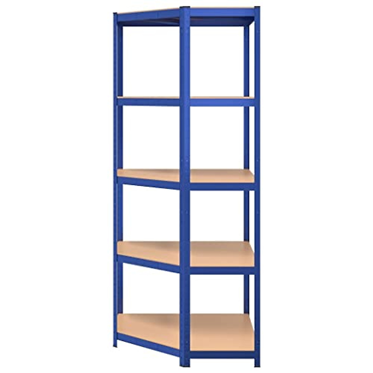 vidaXL 5-Layer Corner Shelf in Blue - Steel & Engineered Wood Material - Ideal for Residential and Commercial Storage - Meets California Proposition 65 Standards