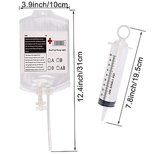 Blood Bag for Drinks â€“ 12 Pieces IV Blood Bags/Container 15 Fl Oz /450ml for Halloween Zombie Party Favors, Nurse Decorations, Gag Gift