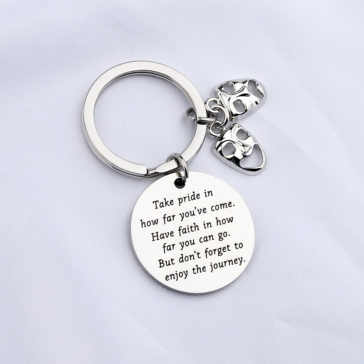 FUSTMW Drama Keychain Theater Gift Comedy Tragedy Masks Keychain Drama Graduation Gifts for Drama Students Actor Actress Gift