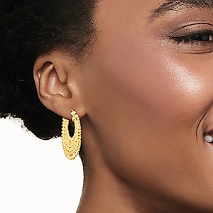 Ross-Simons Italian Embellished Hoop Earrings