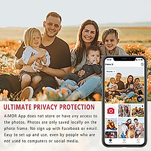 AEEZO WiFi Digital Picture Frame 10.1 Inch IPS Touch Screen HD Display, 8GB Storage, Auto-Rotate, Share Photos & Videos via AiMOR App, Wall Mountable Digital Photo Frame with Black Wood Frame