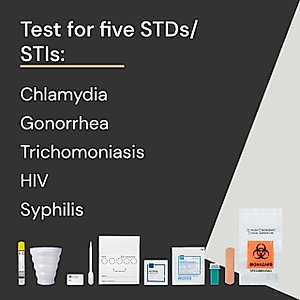 Simple HealthKit At-Home Expanded STD Test Kit for Chlamydia, Gonorrhea, Trichomoniasis, HIV & Syphilis - STD HIV Test Kit - Free Follow-Up Care & Fast Lab Results