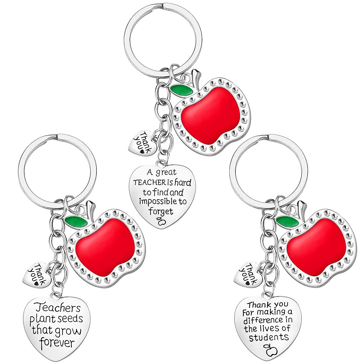 iJuqi Teacher Gifts for Women - 6PCS Teacher Keychain Teacher Appreciation Gifts, Thank You Gifts for Birthday Valentine's Day Christmas Gifts for Teachers