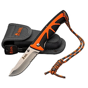 S.O.L. Survive Outdoors Longer Survival Stoke Folding Knife and Tinder Cord