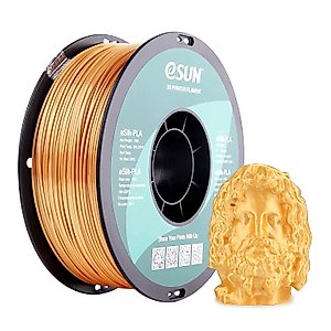 eSUN Silk PLA 3D Printer Filament, Dimensional Accuracy +/- 0.03 mm, 1 kg Spool, 1.75 mm, Gold