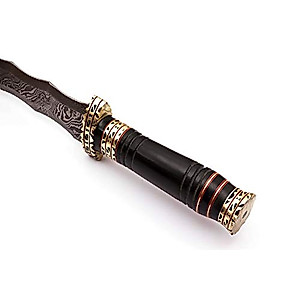 Skokie Knives Custom Hand Made Damascus Steel Hunting Dagger Knife Handle Bull Horn