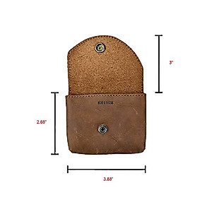 Hide & Drink, Rectangular Cash Holder, Earphone Pouch, Card Case, Vintage Pouch, Everyday Accessories, Full Grain Leather, Handmade, Bourbon Brown