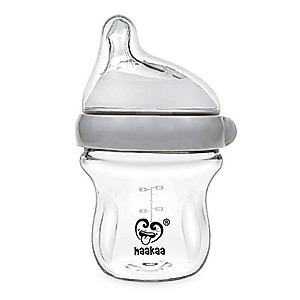 Haakaa Generation 3 Glass Baby Bottle 4 oz/120 ml, 1 PK (Grey)