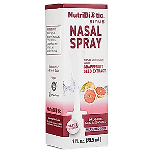 NutriBiotic Nasal Spray 1 Fl Oz | Nasal Lubricant with Grapefruit Seed Extract & Sodium Chloride | Help Flush Irritants from Nasal Passages | Convenient Measured Dose Pump | Drug-Free & Non-Medicated