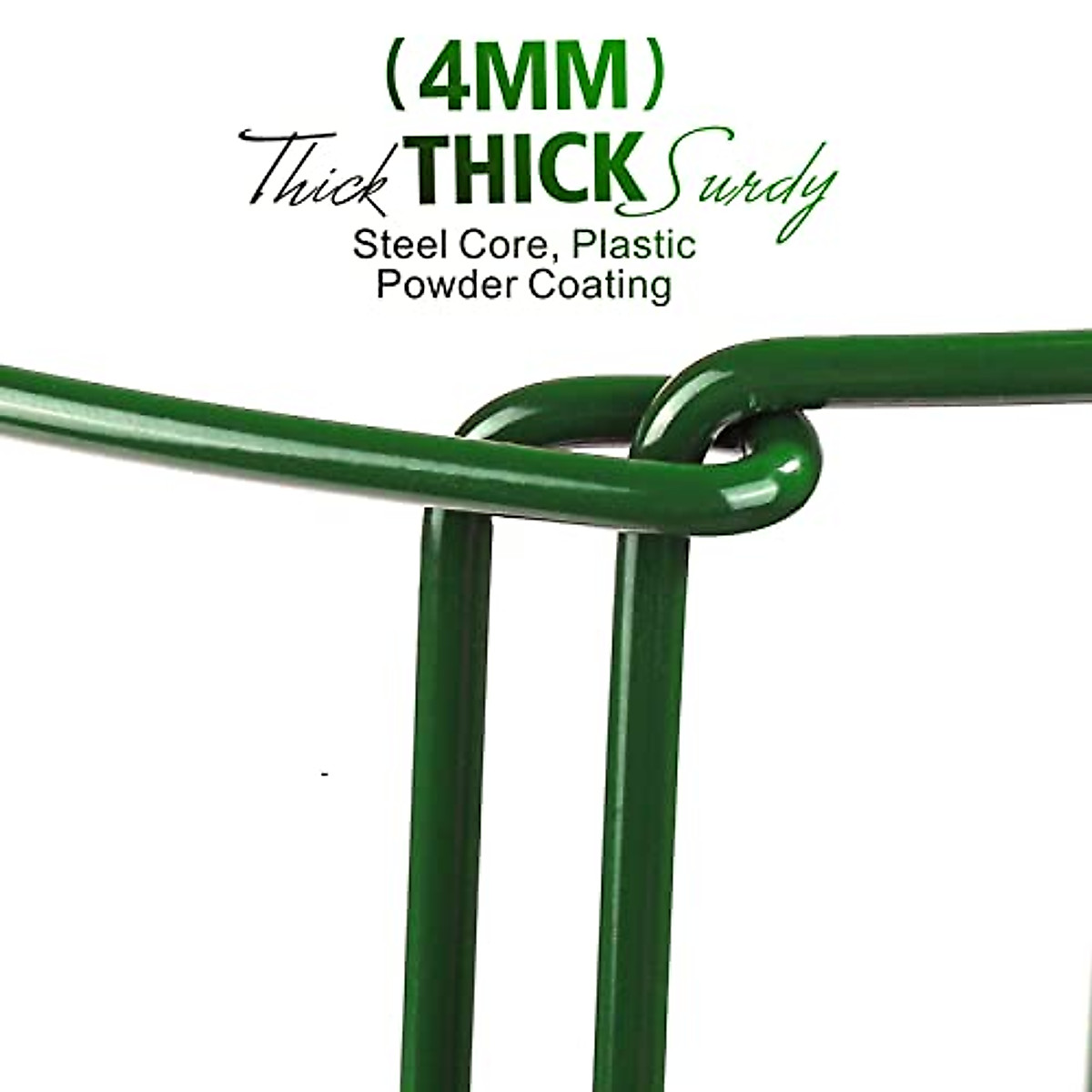 LEOBRO 4 Pack Plant Support Stake, Metal Garden Plant Stakes, Peony Support, Tomato Cage, Half Round Plant Support Ring Cage, Plant Support for Tomato, Rose, Vine, Indoor Plants (9.8" W x 15.7" H)