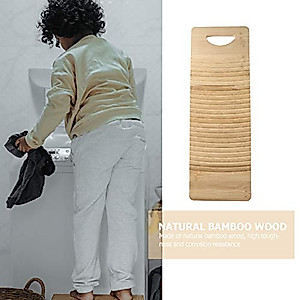 Cabilock Hand Tools Washing Board Wood Washboard Practical Clothes Bamboo Washboard Anti-Slip Laundry Cleaning Board Manual Washing Tool for Home School Wash Boards-Old Fashioned Household Tools