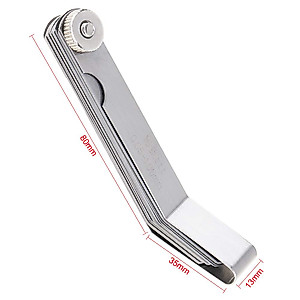 OriGlam Offset Feeler Gauge Set with 16 Blades, Standard Metric Offset Valve Feeler Gauge for Measuring Gap Width/Thickness 0.05mm - 1.0mm