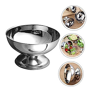 RUNROTOO 1Pc stainless steel dessert cup appetizer plates tiramisu appetizer cup condiment containers footed dessert bowl dessert dish serving dishes sushi dipping bowl Glass big bowl