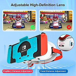 DEVASO VR Headset for Nintendo Switch & Switch OLED Model, 3D VR Glasses with Adjustable Lens for Virtual Reality Gaming Experience, Switch VR Labo Goggles Headset for Nintendo Switch