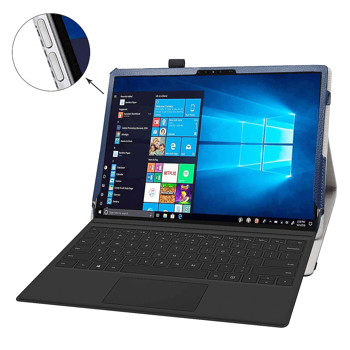 Bige for Latitude 7320 Detachable Case,PU Leather Folio 2-Folding Stand Cover for Dell Latitude 7000 7320 Detachable 13" 2-in-1 (2021) Tablet (Not fit Other Dell Laptop),Dark Blue