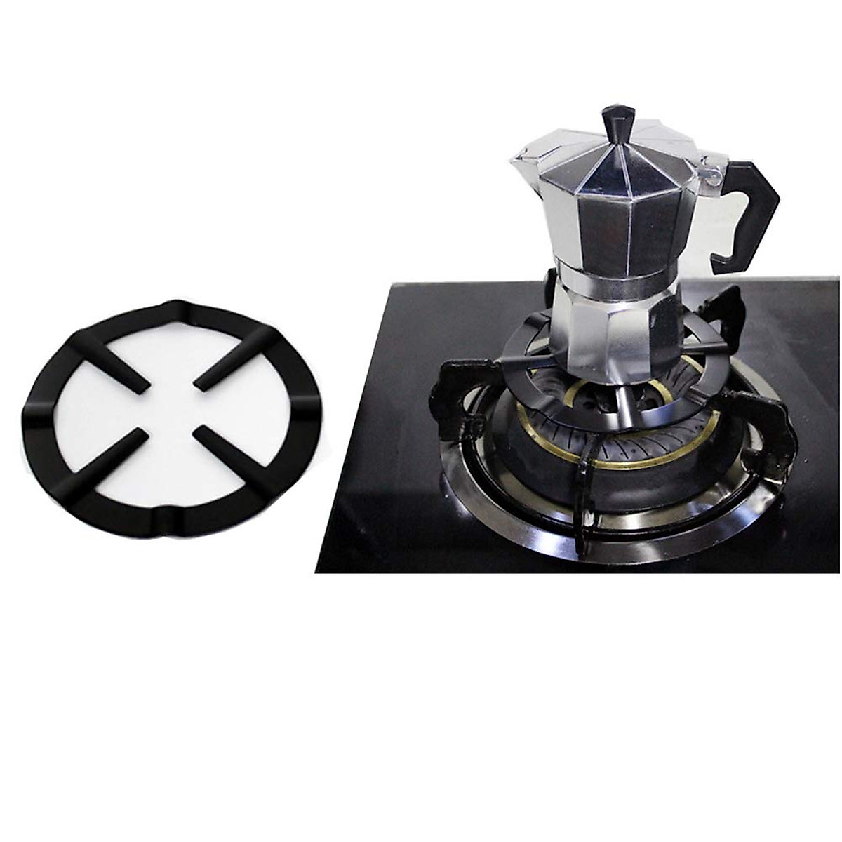 2 Pack Iron Gas Stove Cooker Plate Coffee Moka Pot Stand Reducer Ring Holder