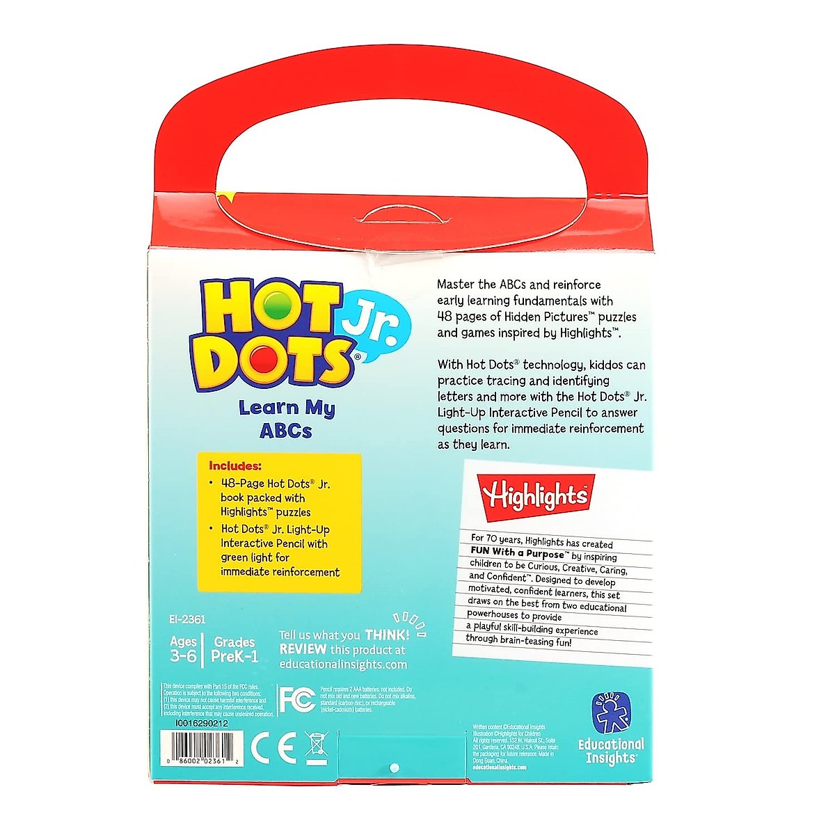 Educational Insights Hot Dots Jr. Learn My ABCs with Highlights: Homeschool Learning Workbooks, 48 Early Learning Lessons, Interactive Pen Included, Ages 3+