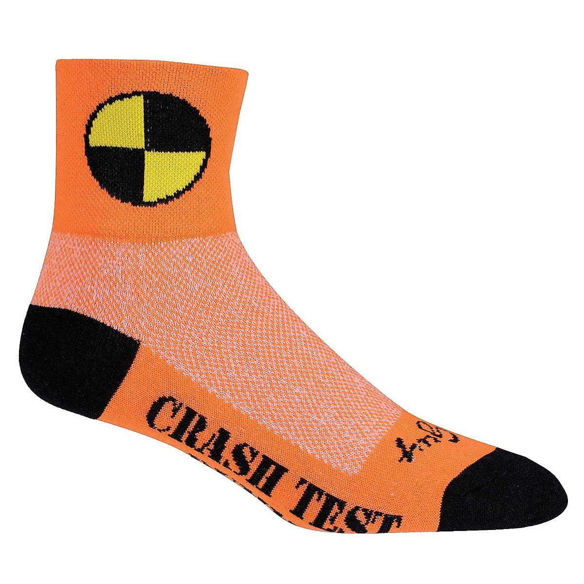 SockGuy Men's Crash Test Dummy Socks, Orange, Sock Size:10-13/Shoe Size: 6-12