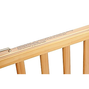 LA Baby Compact Non-Folding Wooden Window Crib with Safety Gate, Natural